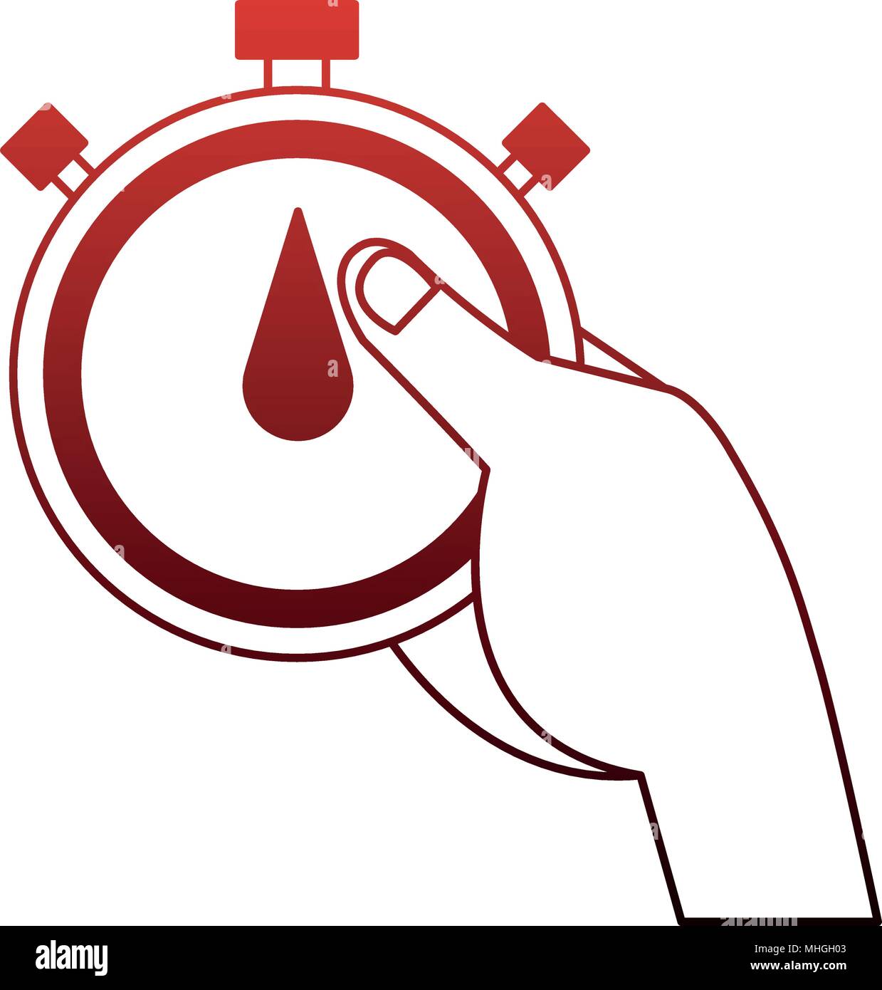 Timer clock symbol on red lines Stock Vector Image & Art - Alamy