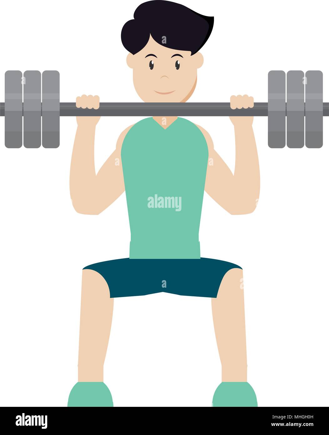 man do exercise with weight object and sport clothes Stock Vector Image ...