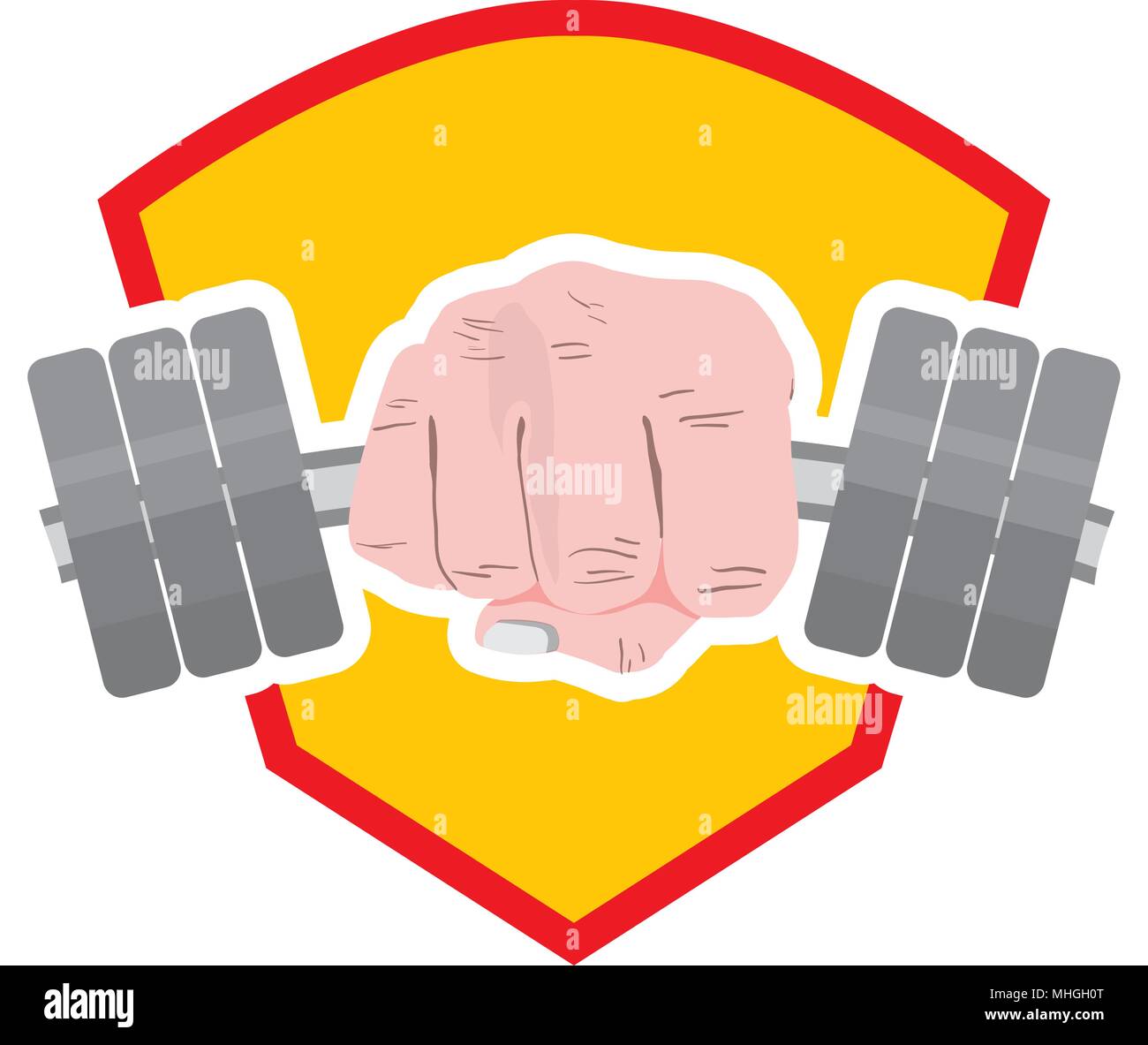 hand with weight object lifestyle and emblem Stock Vector Image & Art ...