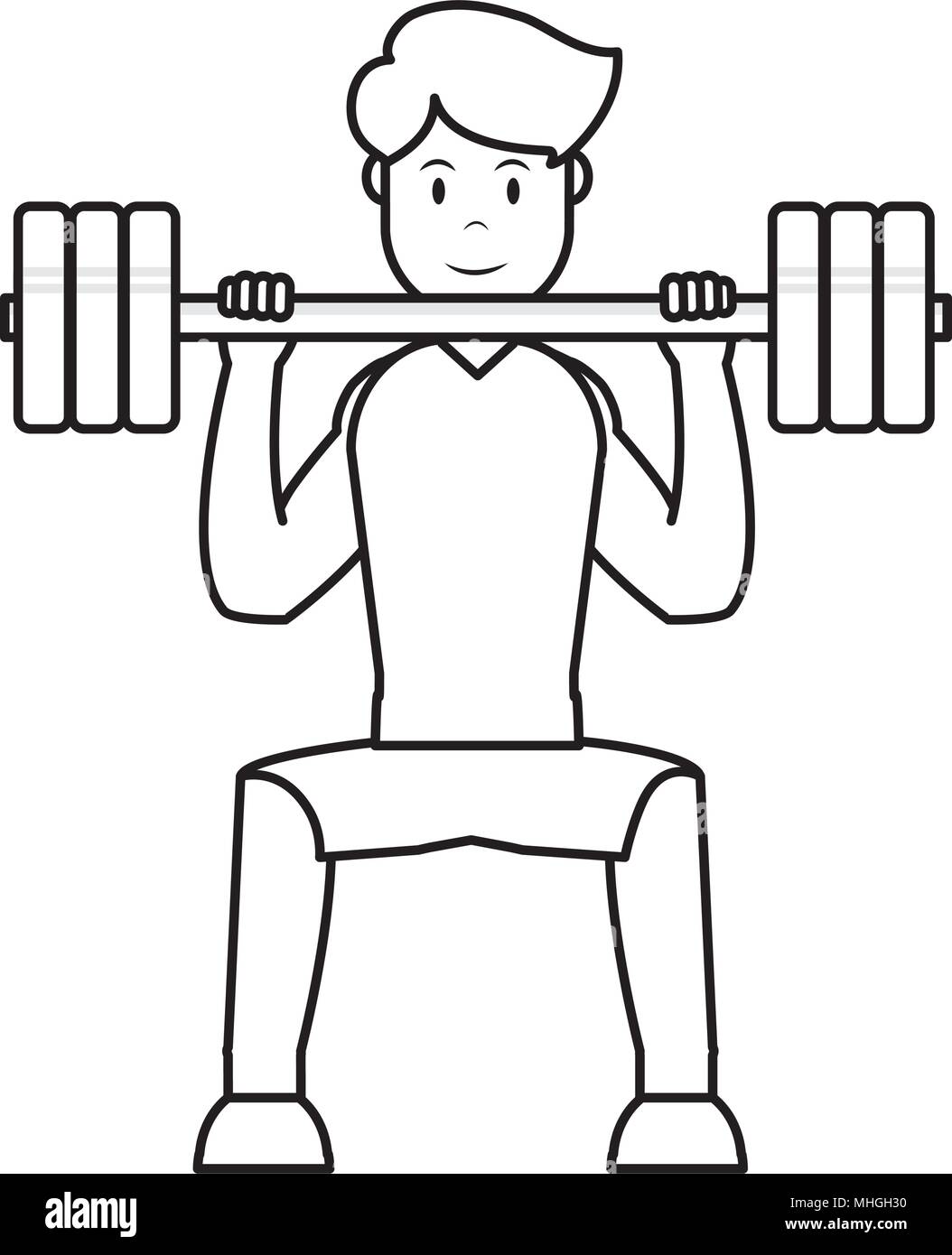 line man do exercise with weight object and sport clothes Stock Vector ...