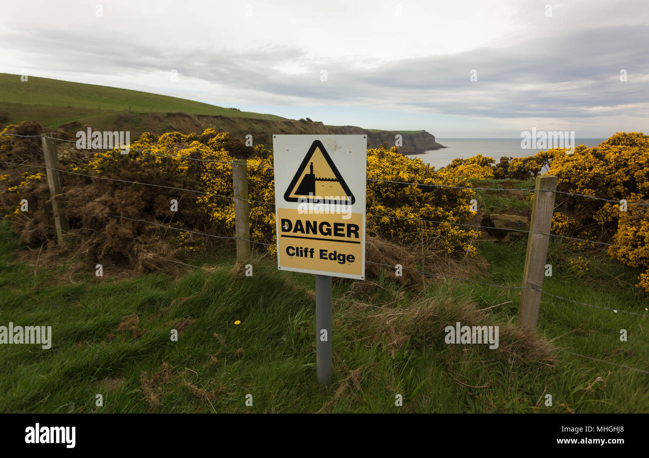DANGER Cliff Edge Stock Photo - Alamy
