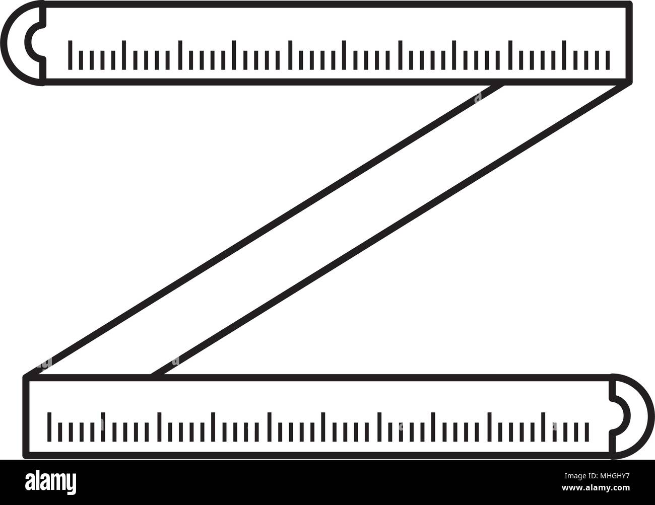 line professional tape measurement distance tool Stock Vector Image ...