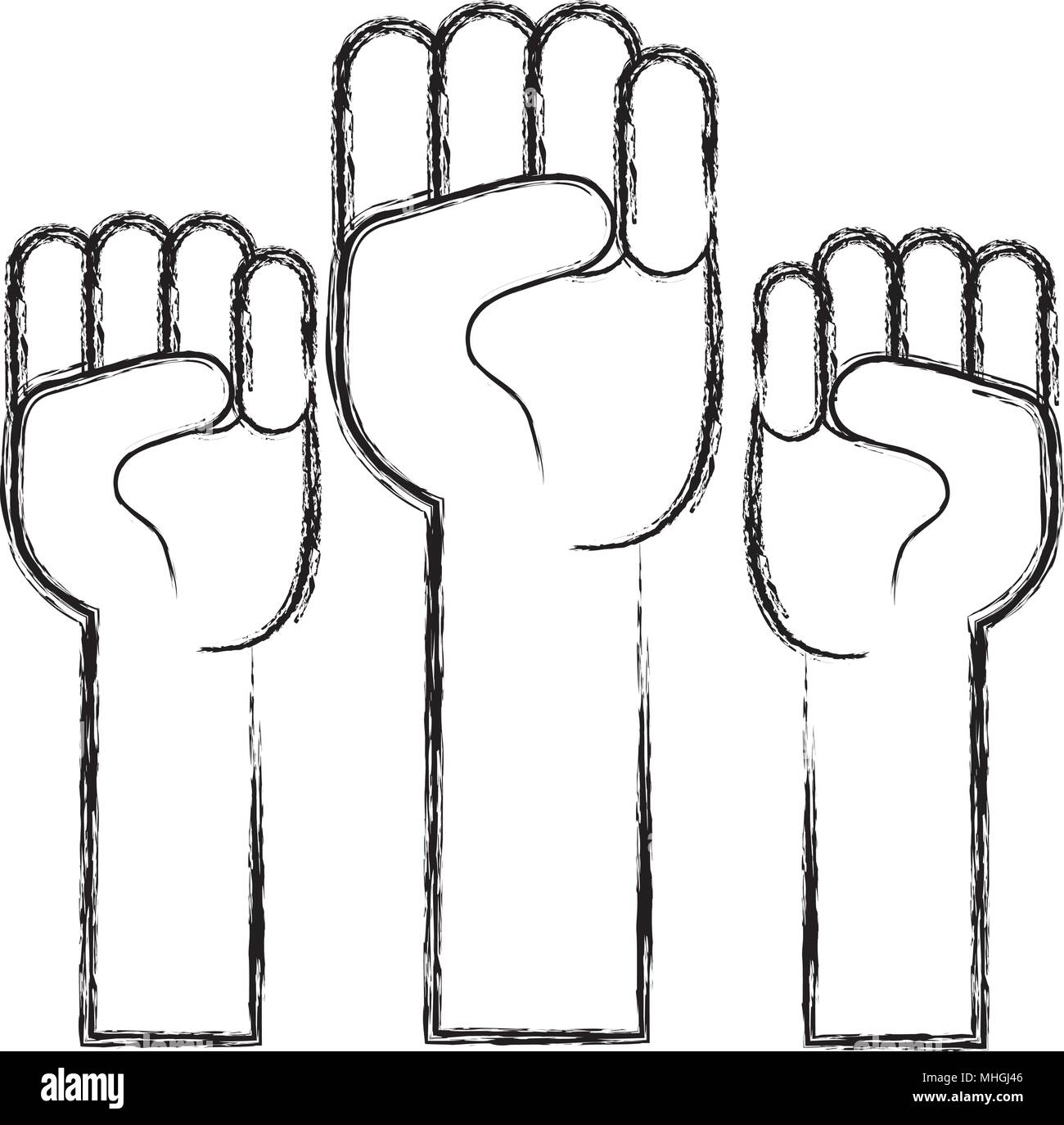 grunge opposition people hands up protest Stock Vector Image & Art - Alamy