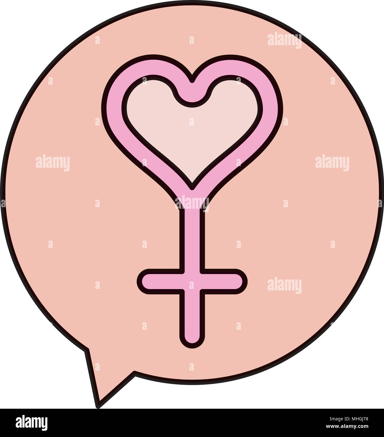color chat bubble message with womens sign Stock Vector Image & Art - Alamy