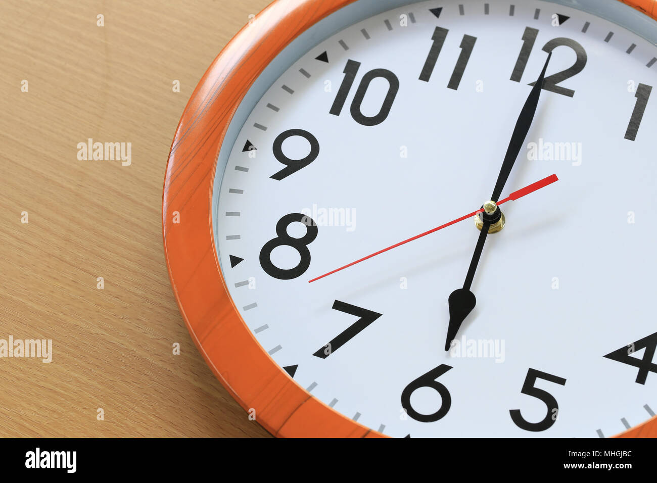 Focus time in clock of six o'clock for the design in your business ...