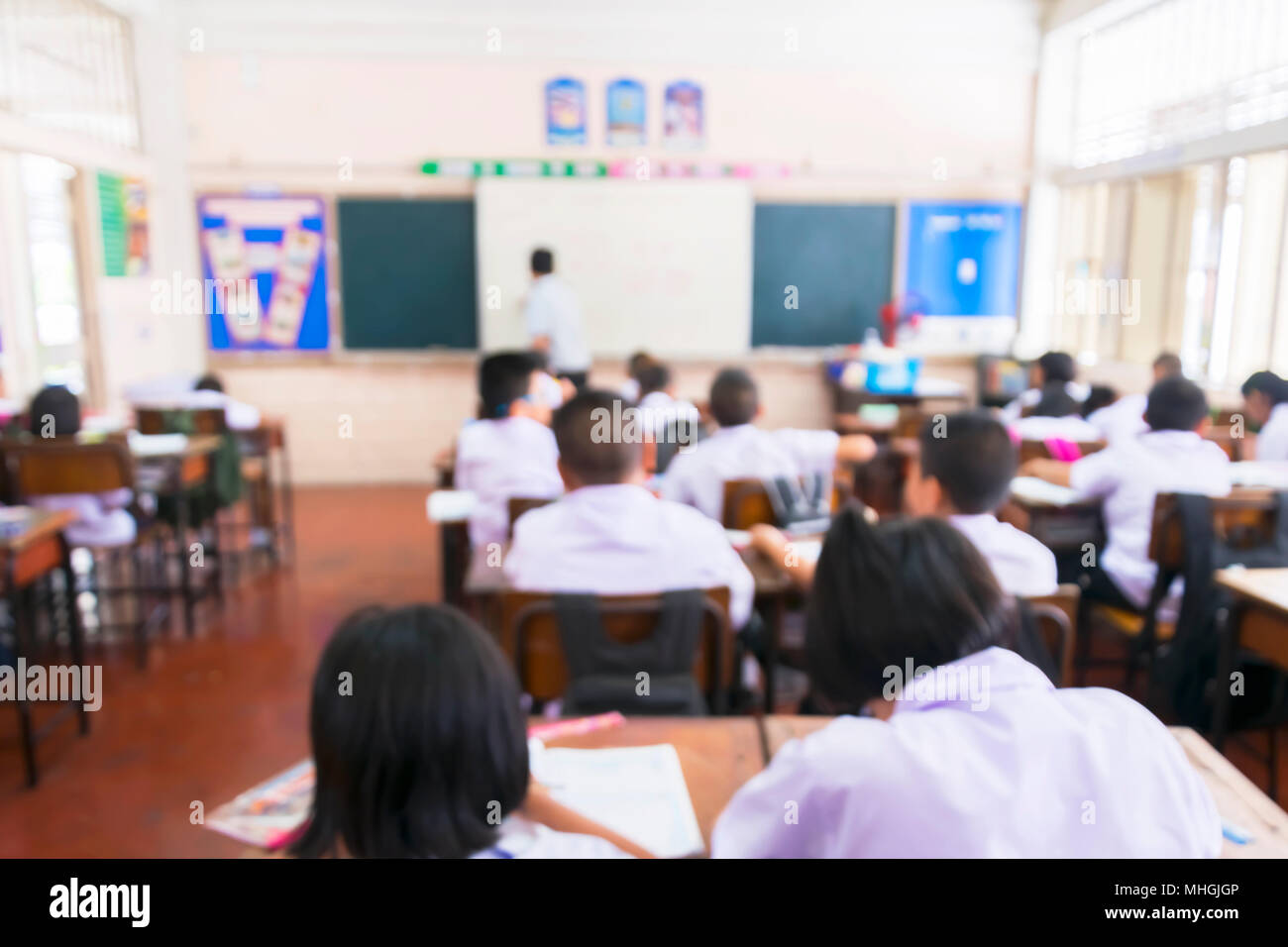 The classroom blur, the classroom environment in which the students are ...