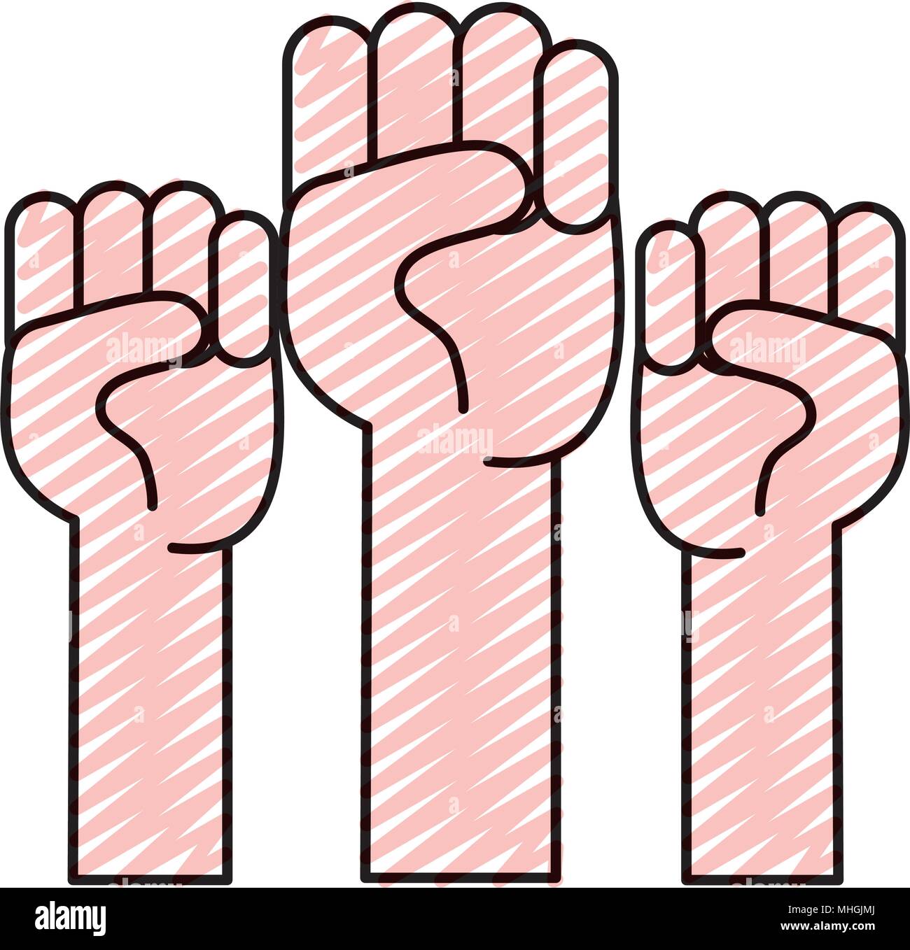 Hands up for democracy Stock Vector Images - Alamy