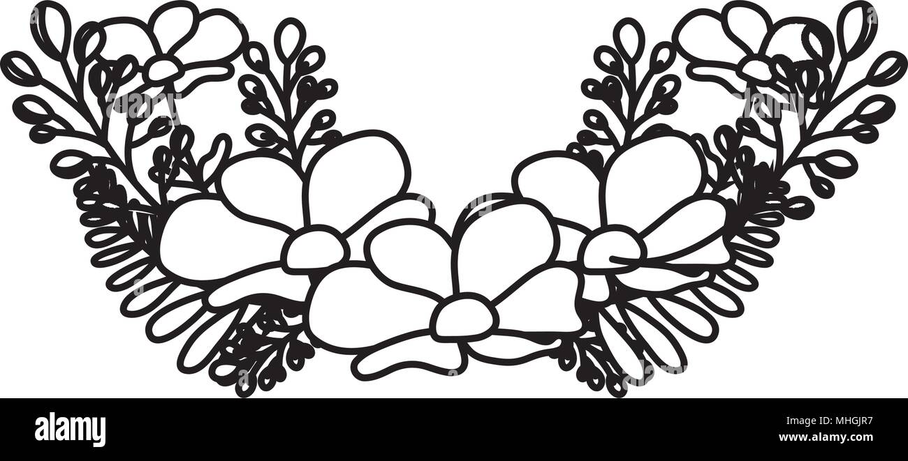 line nature flower tropical plant style Stock Vector Image & Art - Alamy