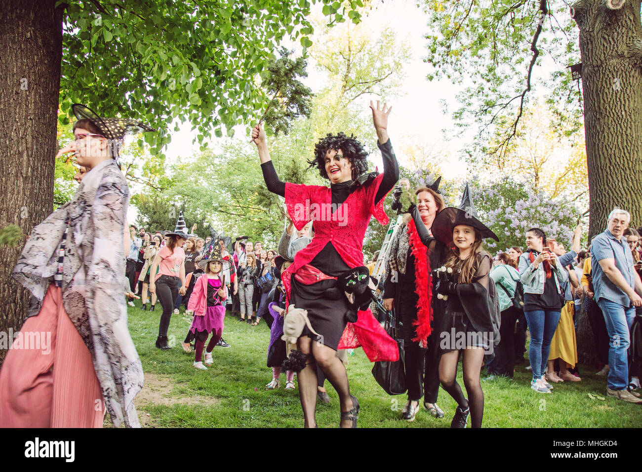 Prague, Czech Republic, April 30, 2018, Walpurgis night, traditional ...