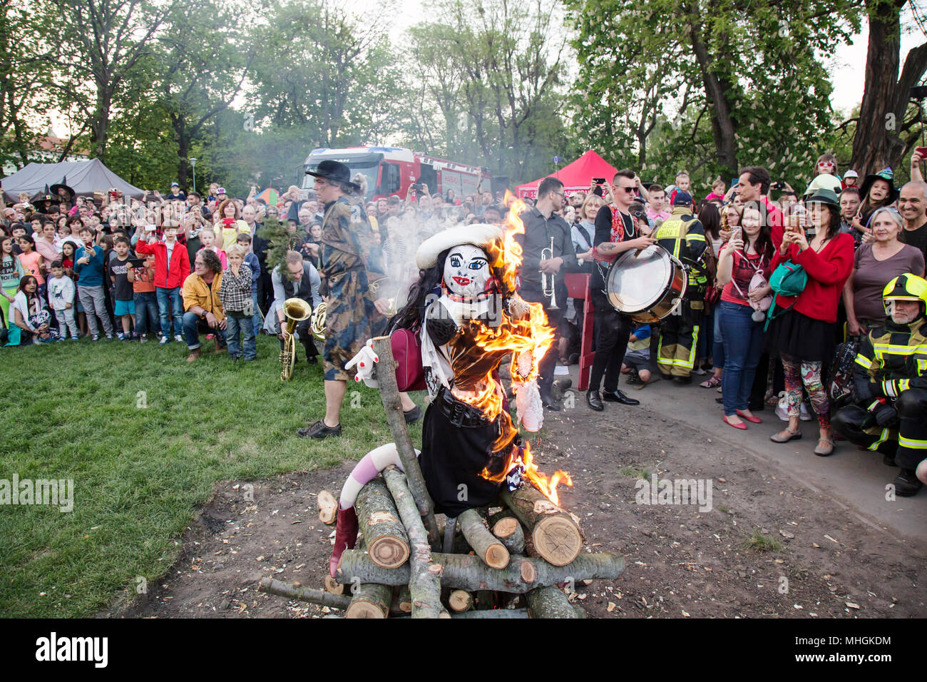Prague, Czech Republic, April 30, 2018, Walpurgis night, traditional ...