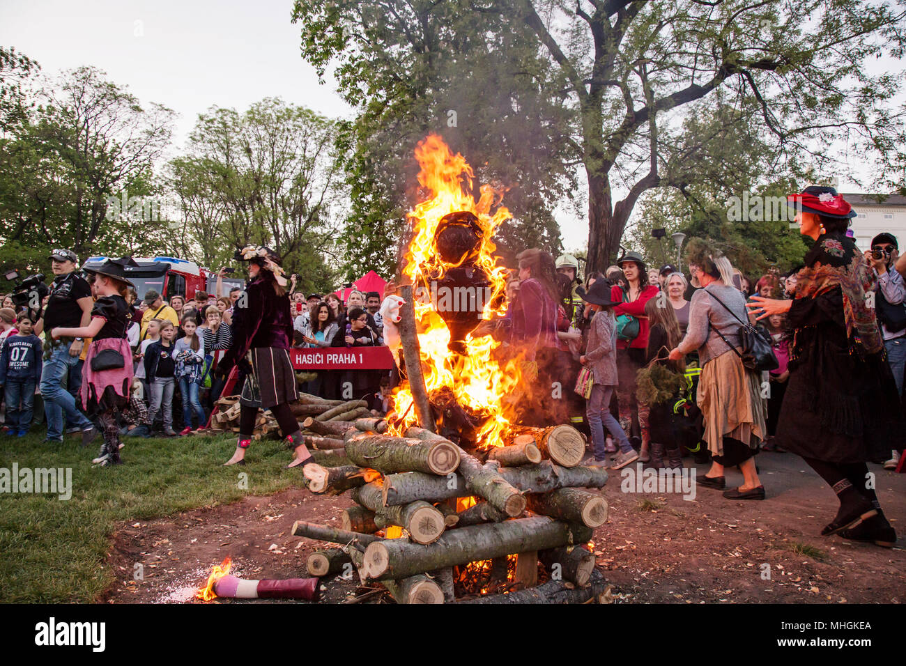 Prague, Czech Republic, April 30, 2018, Walpurgis night, traditional ...