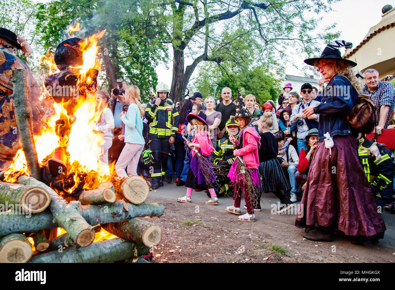 Prague, Czech Republic, April 30, 2018, Walpurgis night, traditional ...