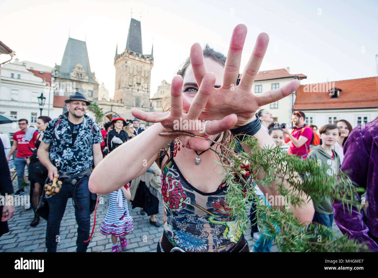Prague, Czech Republic, April 30, 2018, Walpurgis night, traditional ...