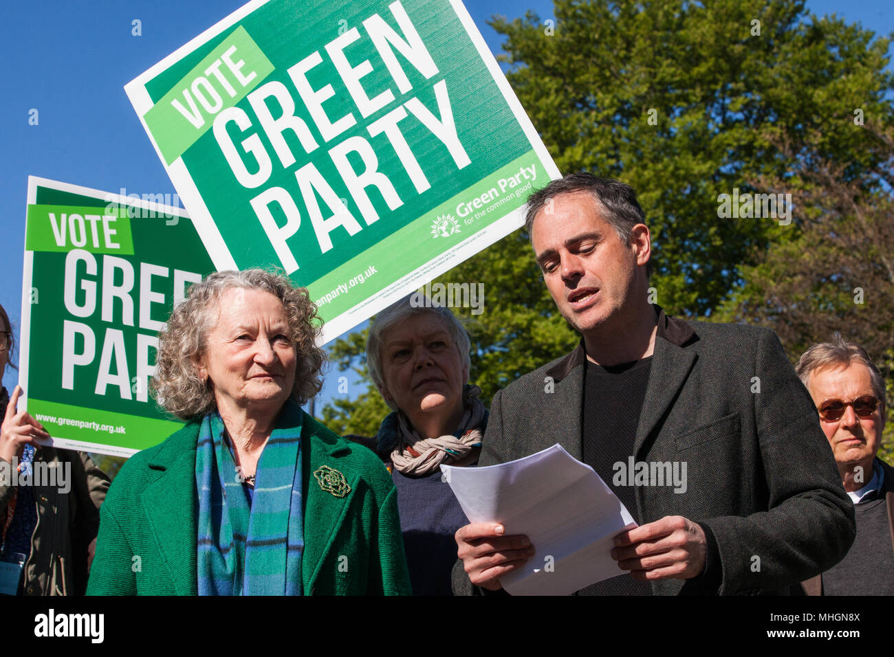 London, UK. 1st May 2018. Jonathan Bartley, Co-leader of the Green ...