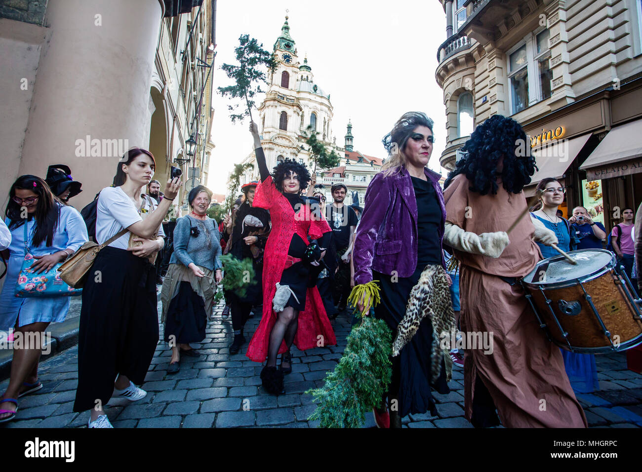 Prague, Czech Republic, April 30, 2018, Walpurgis night, traditional ...
