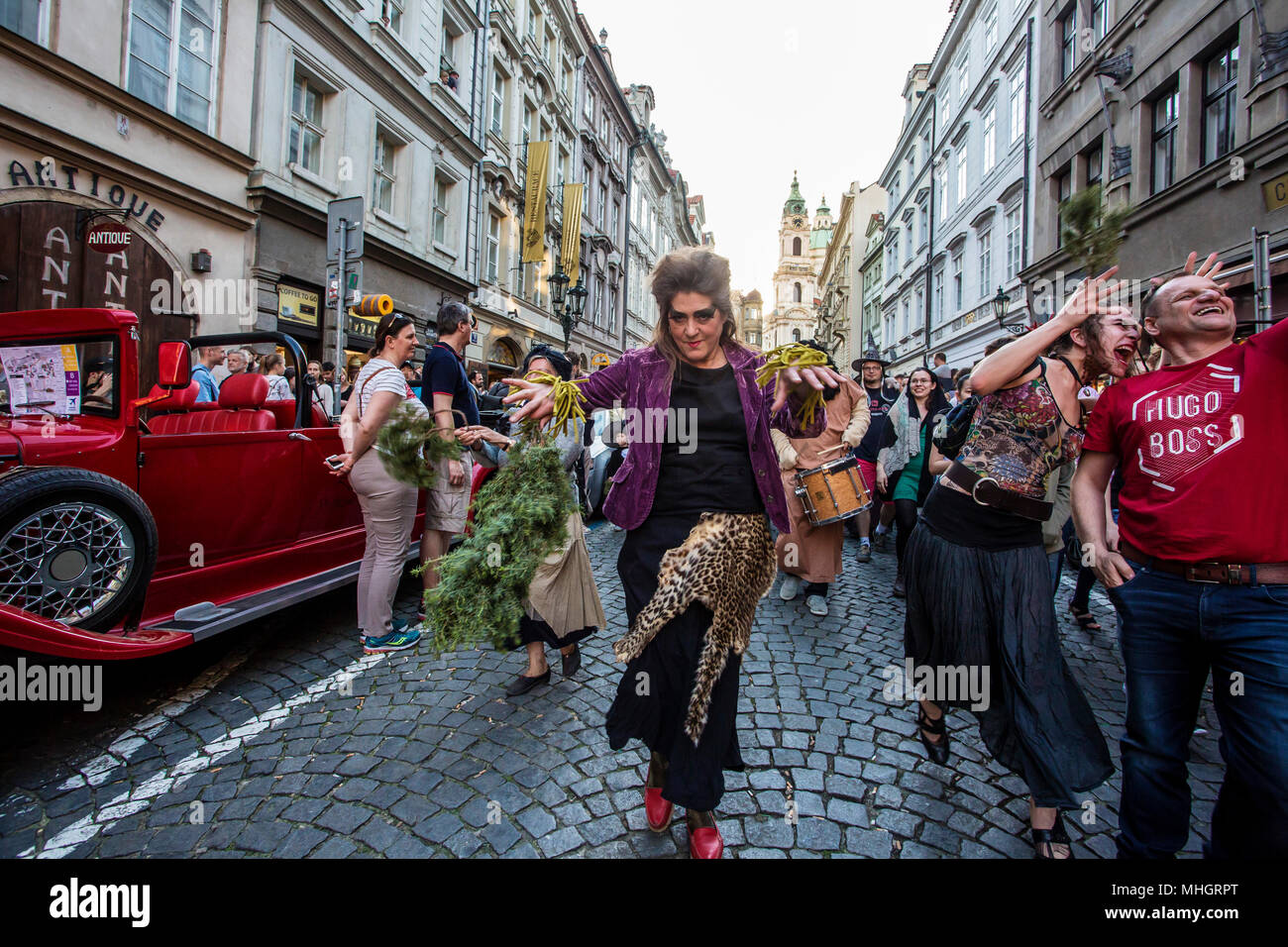 Prague, Czech Republic, April 30, 2018, Walpurgis night, traditional ...