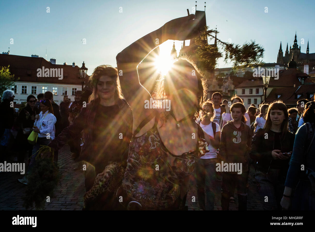 Prague, Czech Republic, April 30, 2018, Walpurgis night, traditional ...
