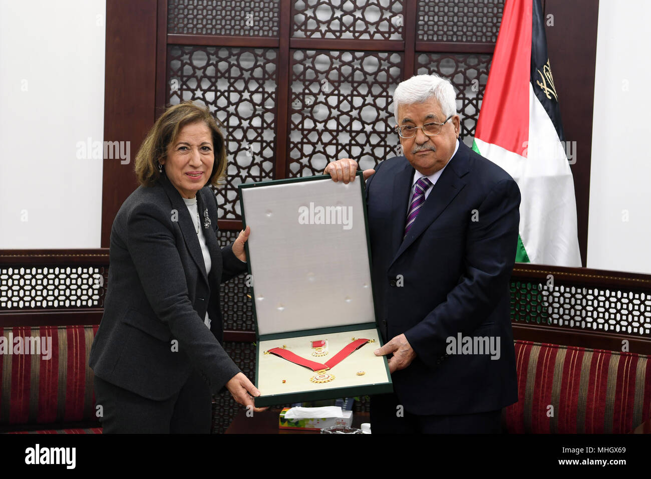 Ramallah, West Bank, Palestinian Territory. 1st May, 2018. Palestinian ...