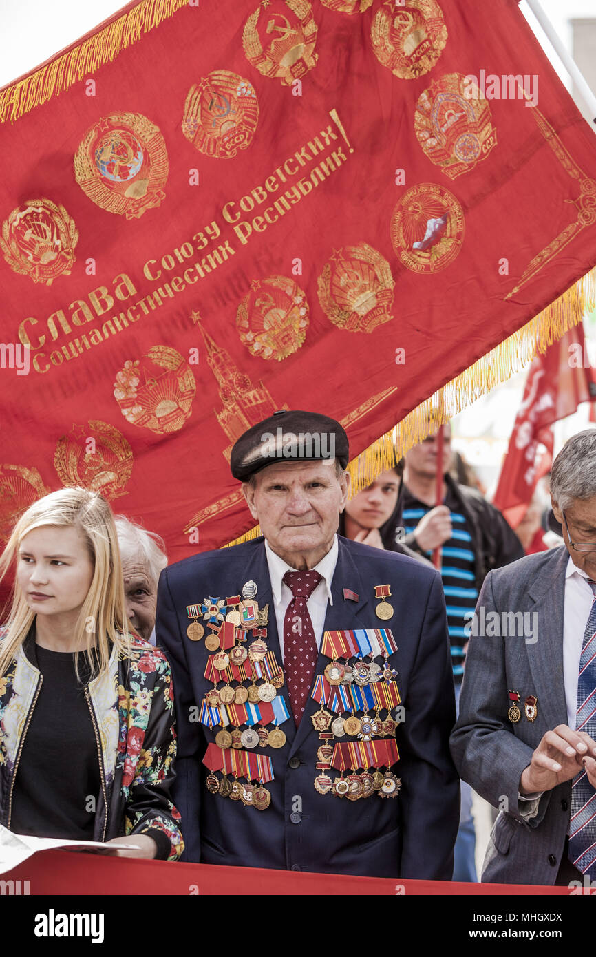 Moscow, Moscow, Russia. 1st May, 2018. Veteran of the Second World War ...