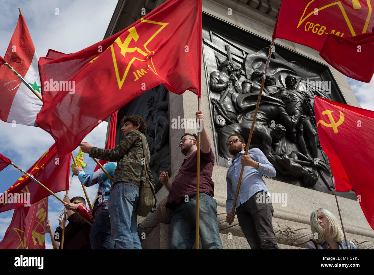 London, 1st May 2018: Members of the Communist Party of Great Britain ...