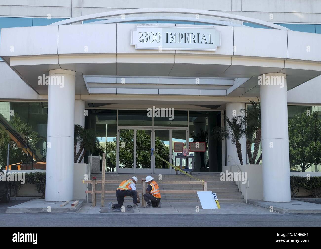 Los Angeles, California, USA. 17th Apr, 2018. The future Los Angeles Times building at 2300E ...