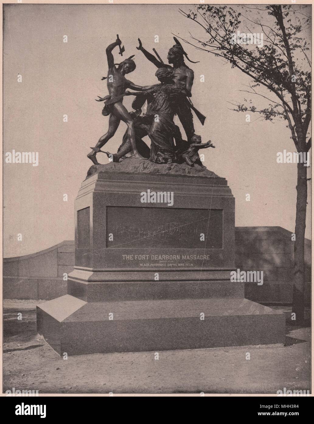 Monument of the Fort Dearborn Massacre, Chicago Stock Photo - Alamy