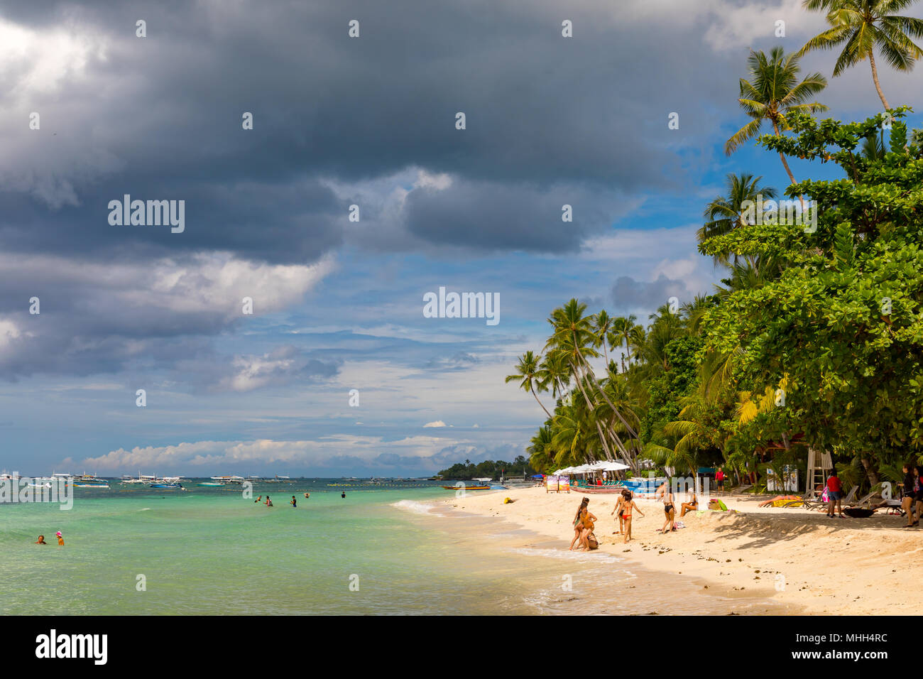 Alona Beach Bohol Philippines April 20, 2018 Alona Beach Stock Photo ...