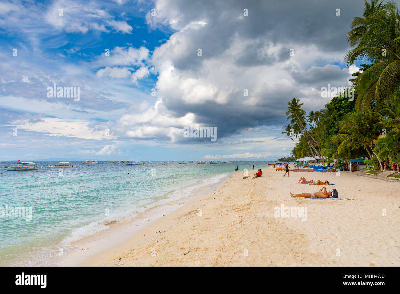 Alona Beach Bohol Philippines April 20, 2018 Alona Beach Stock Photo ...