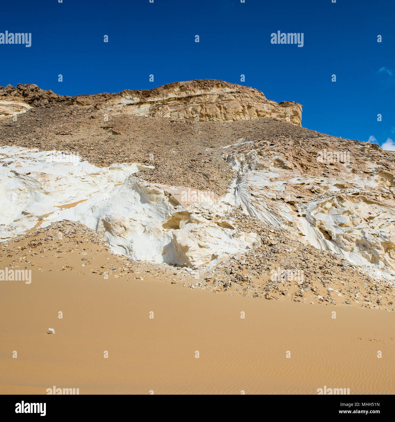 Amazing rock formations in the Western White desert of Egypt Stock ...