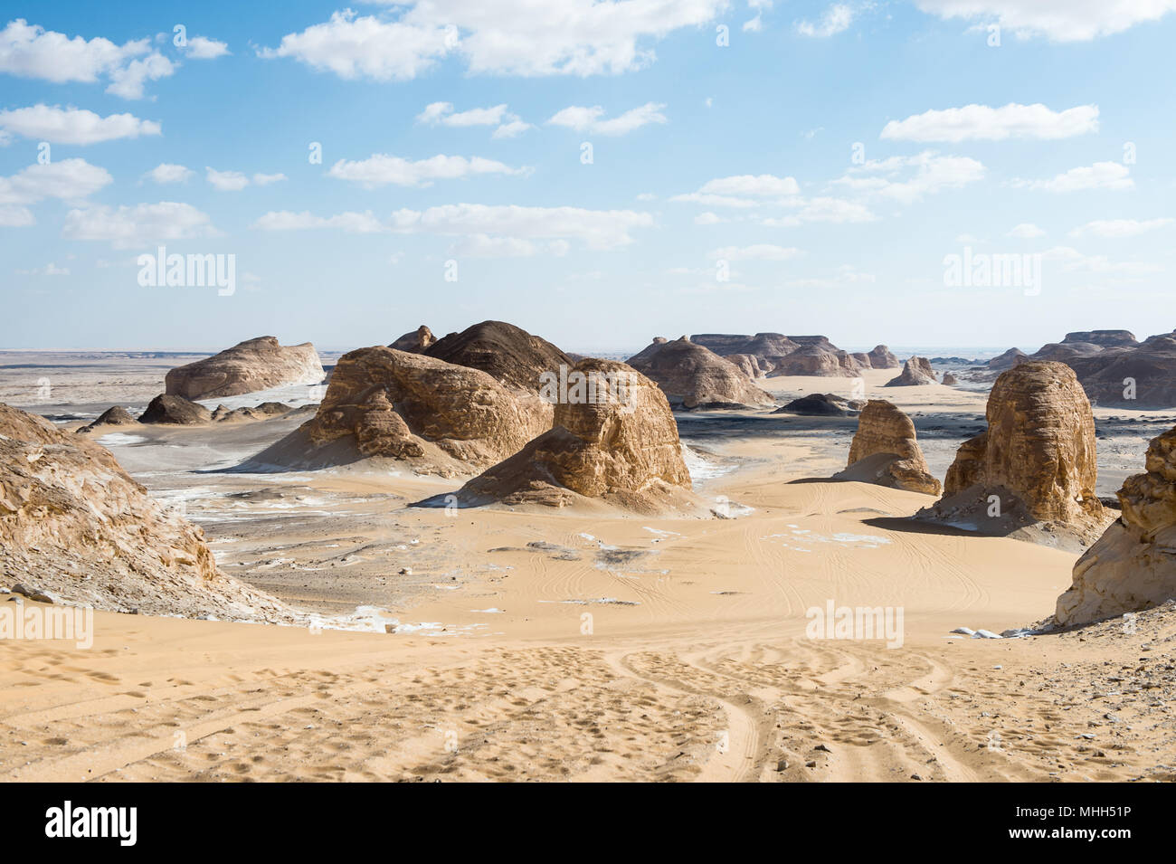 Amazing rock formations in the Western White desert of Egypt Stock ...