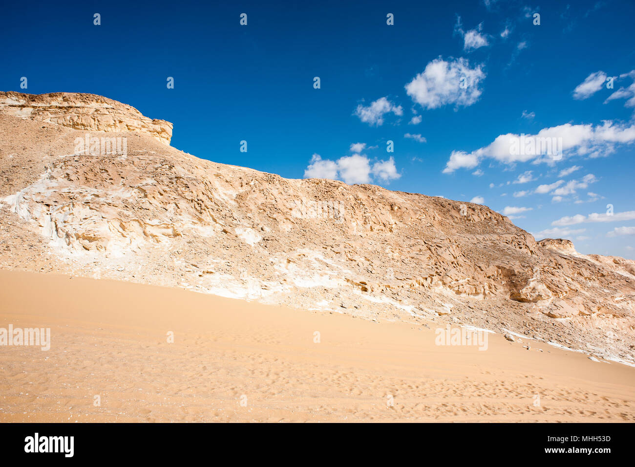 Beautiful view of the limestone formations of the White Desert, a ...
