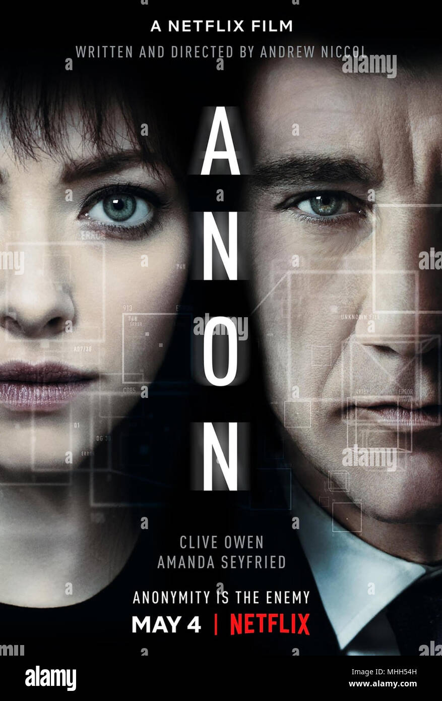 ANON, US poster, from left: Amanda Seyfried, Clive Owen, 2018 ...