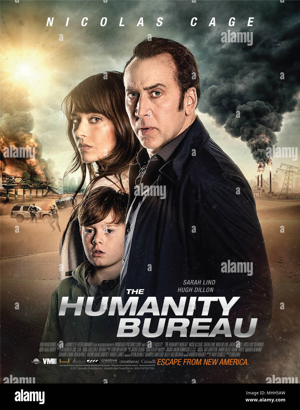 THE HUMANITY BUREAU, poster, from left: Sarah Lind, Jakob Davies ...