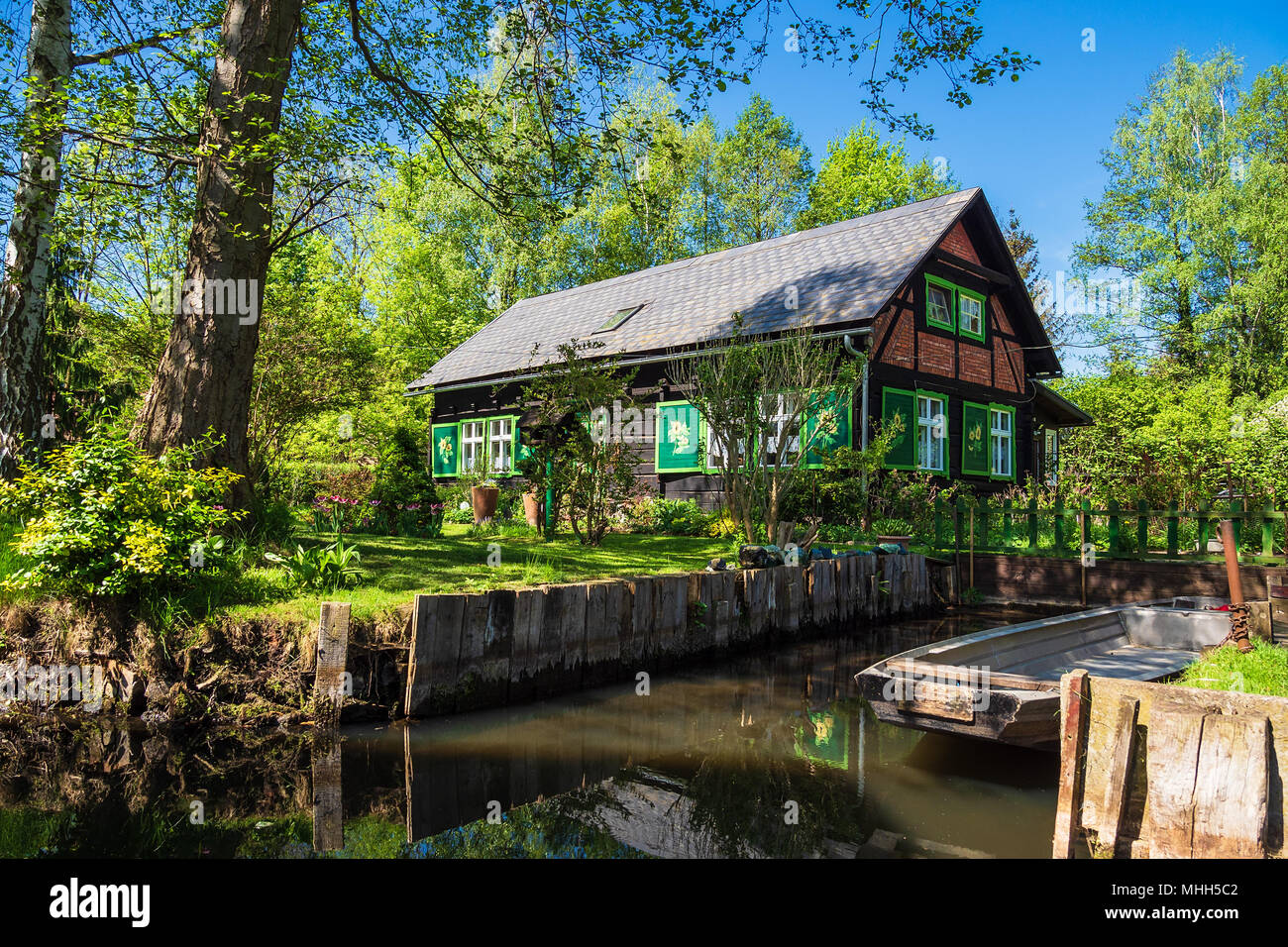 Landscape with cottage in the Spreewald area, Germany Stock Photo - Alamy