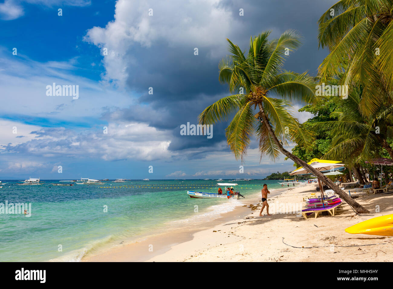 Alona Beach Bohol Philippines April 20, 2018 Alona Beach Stock Photo ...