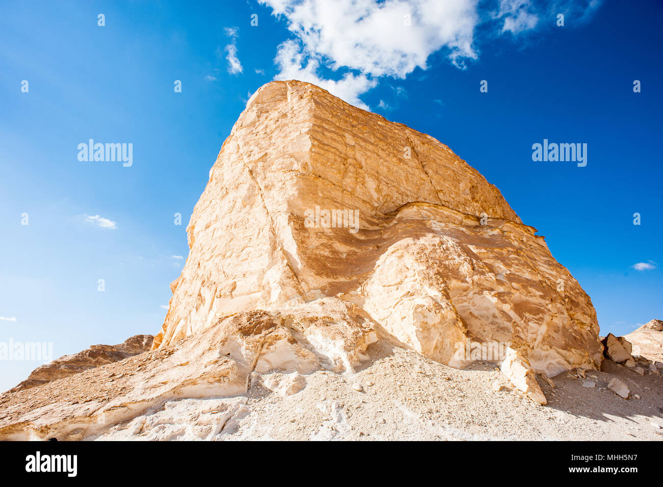 Beautiful view of the limestone formations of the White Desert, a ...