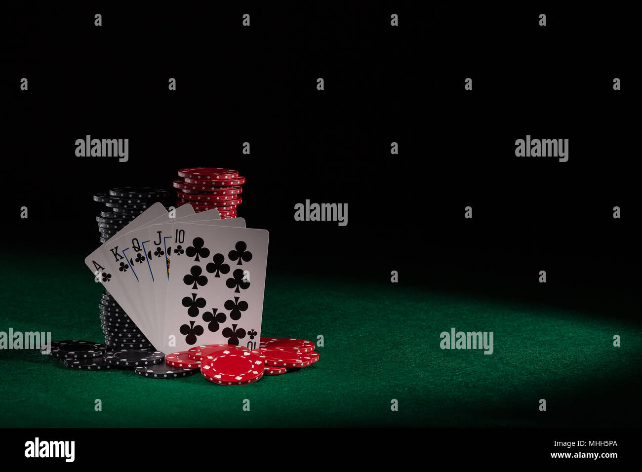 Winning card hands. Copy space Stock Photo - Alamy