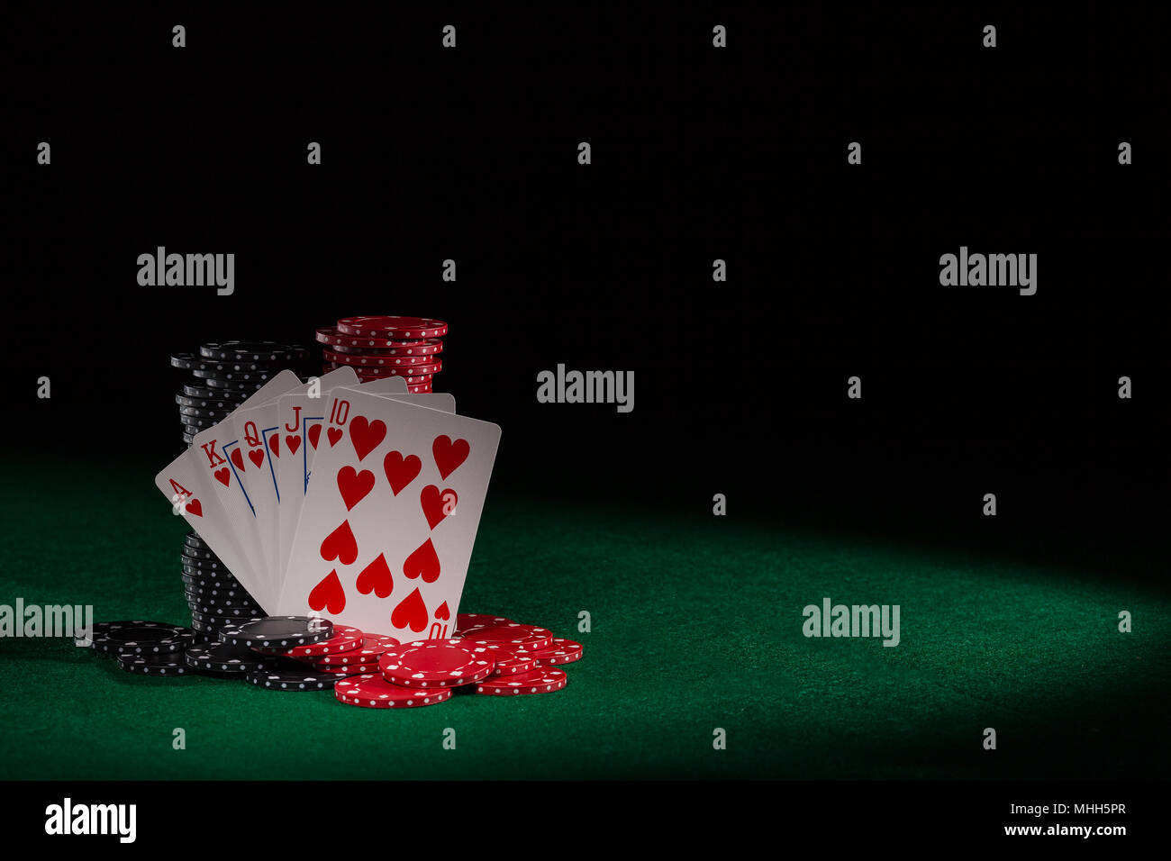 Winning card hands. Copy space Stock Photo - Alamy