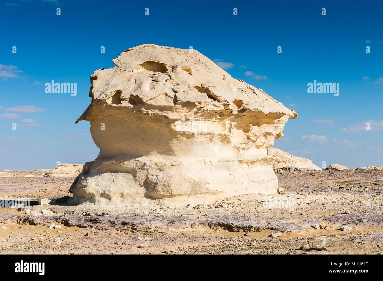 Mushroom rock formations at the Western White Desert of Egypt Stock ...