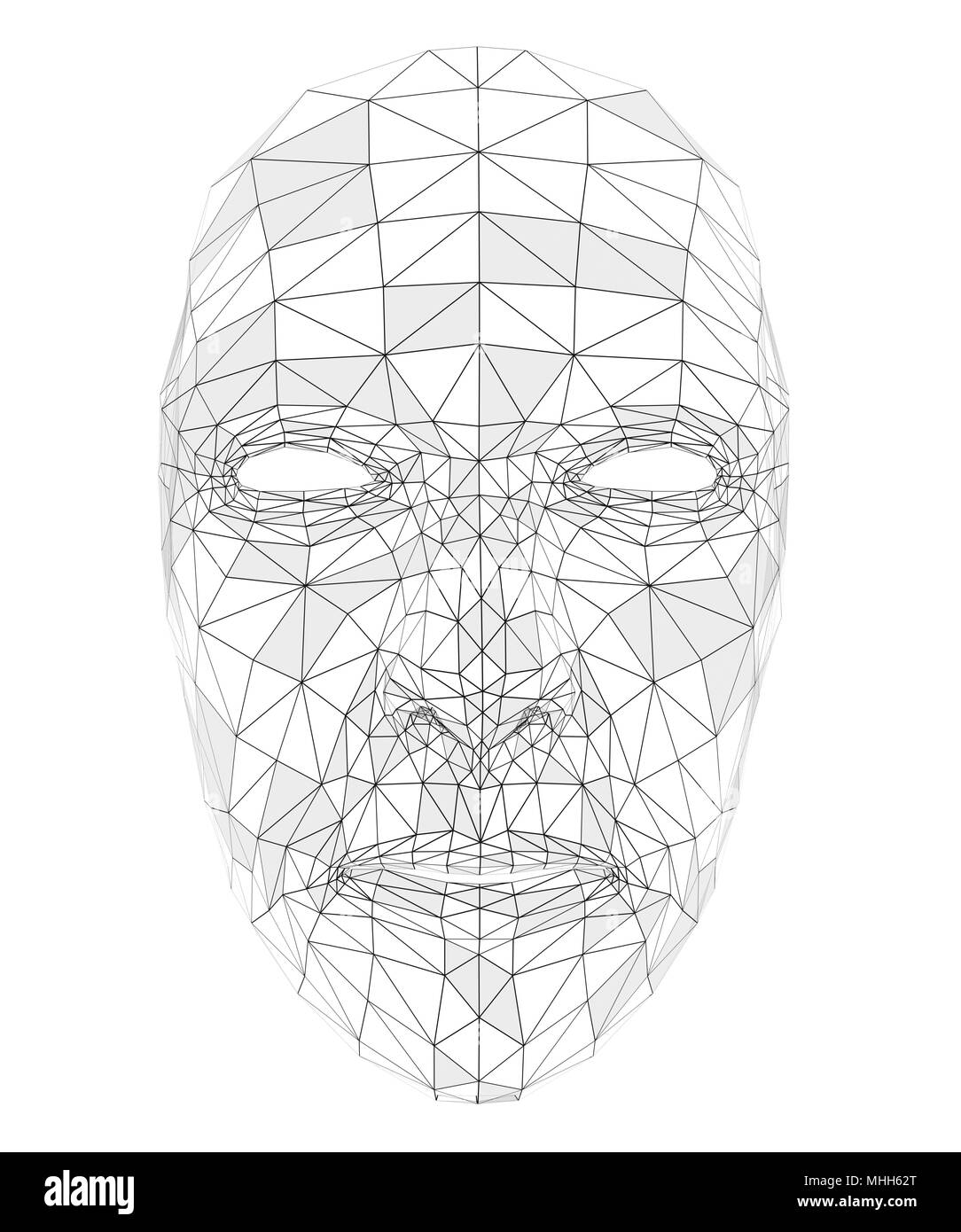 Human face consisting of lines, polygons and dots Stock Photo - Alamy