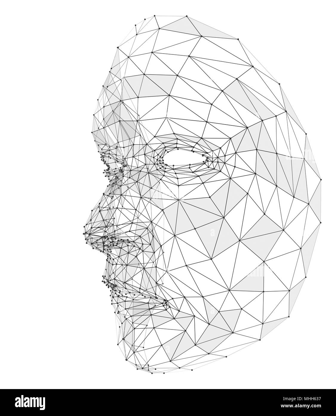 Human face consisting of lines, polygons and dots Stock Photo - Alamy