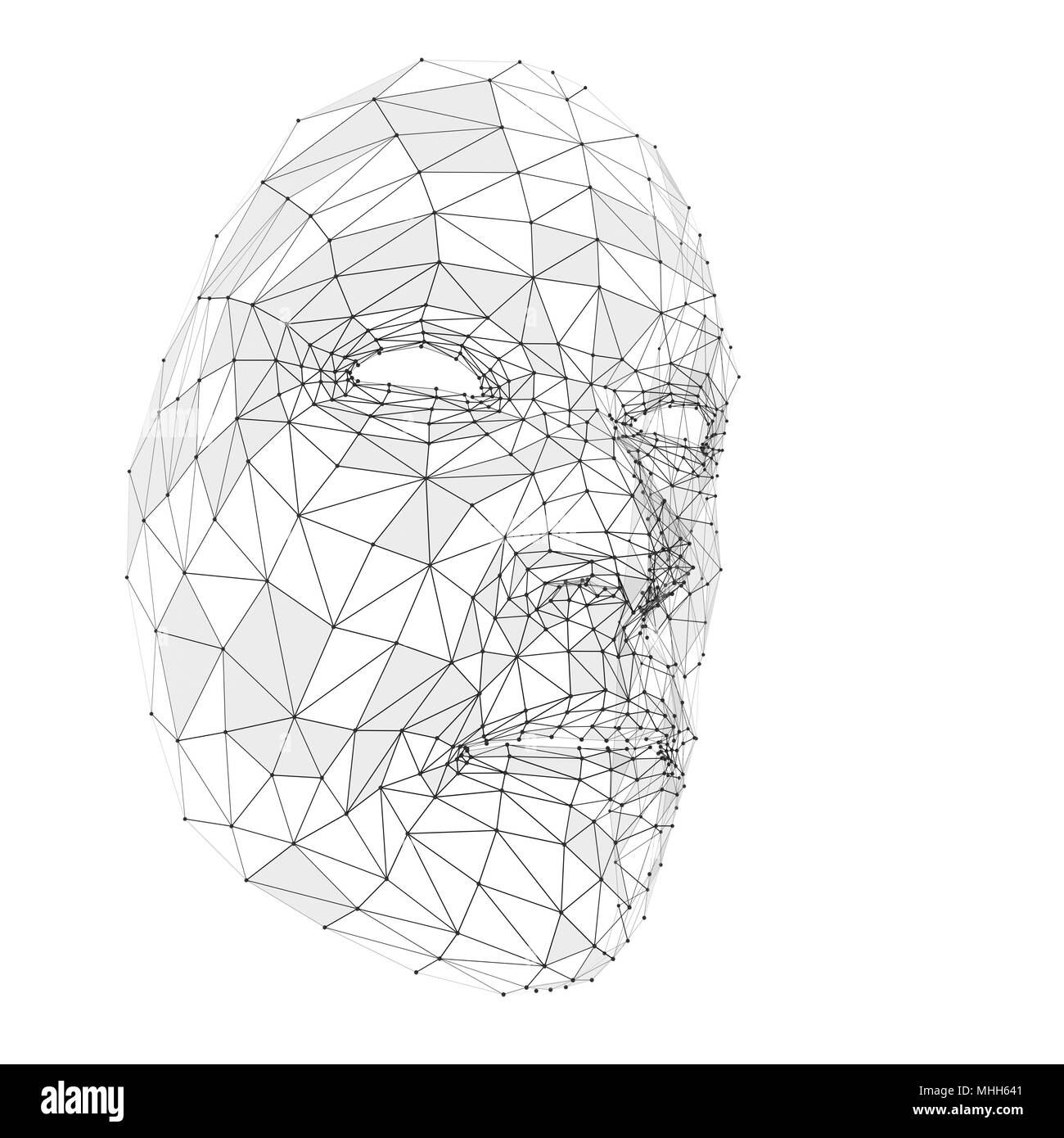 Human face consisting of lines, polygons and dots Stock Photo - Alamy