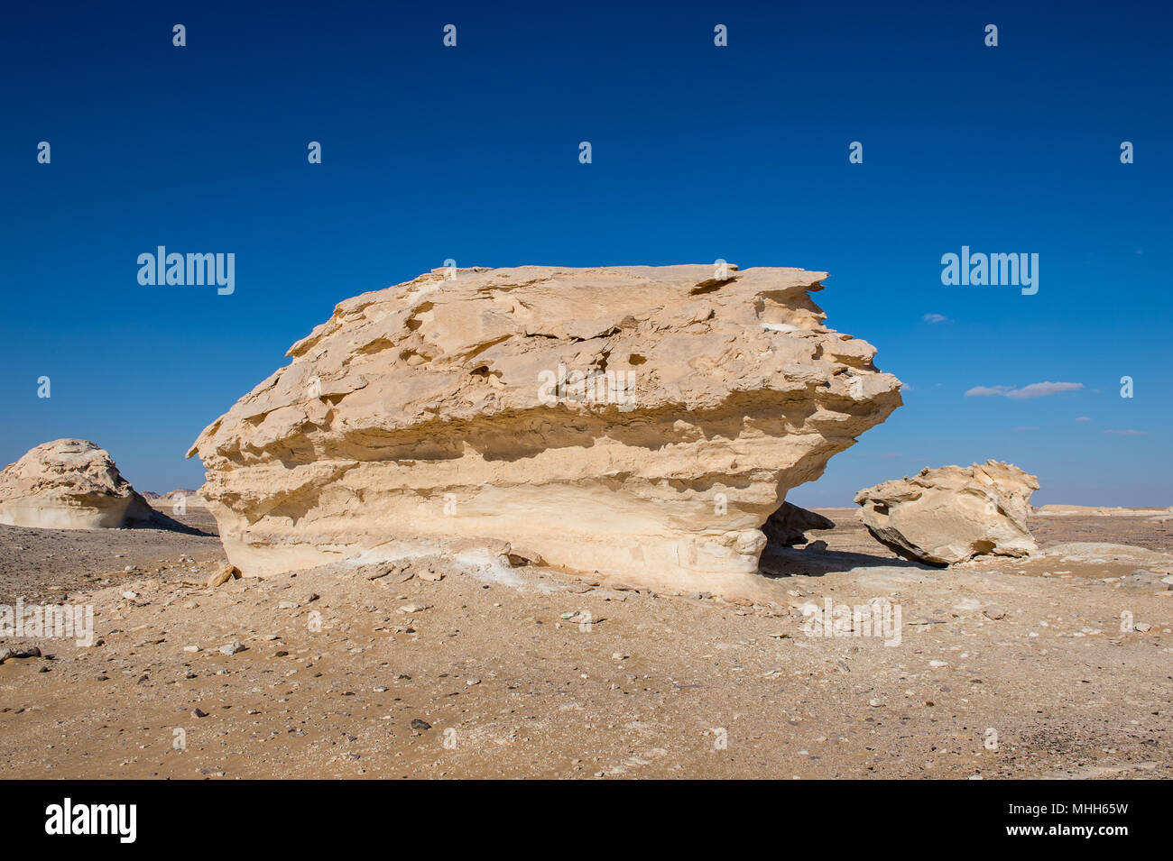 Rock formations at the Western White Desert National Park of Egypt ...