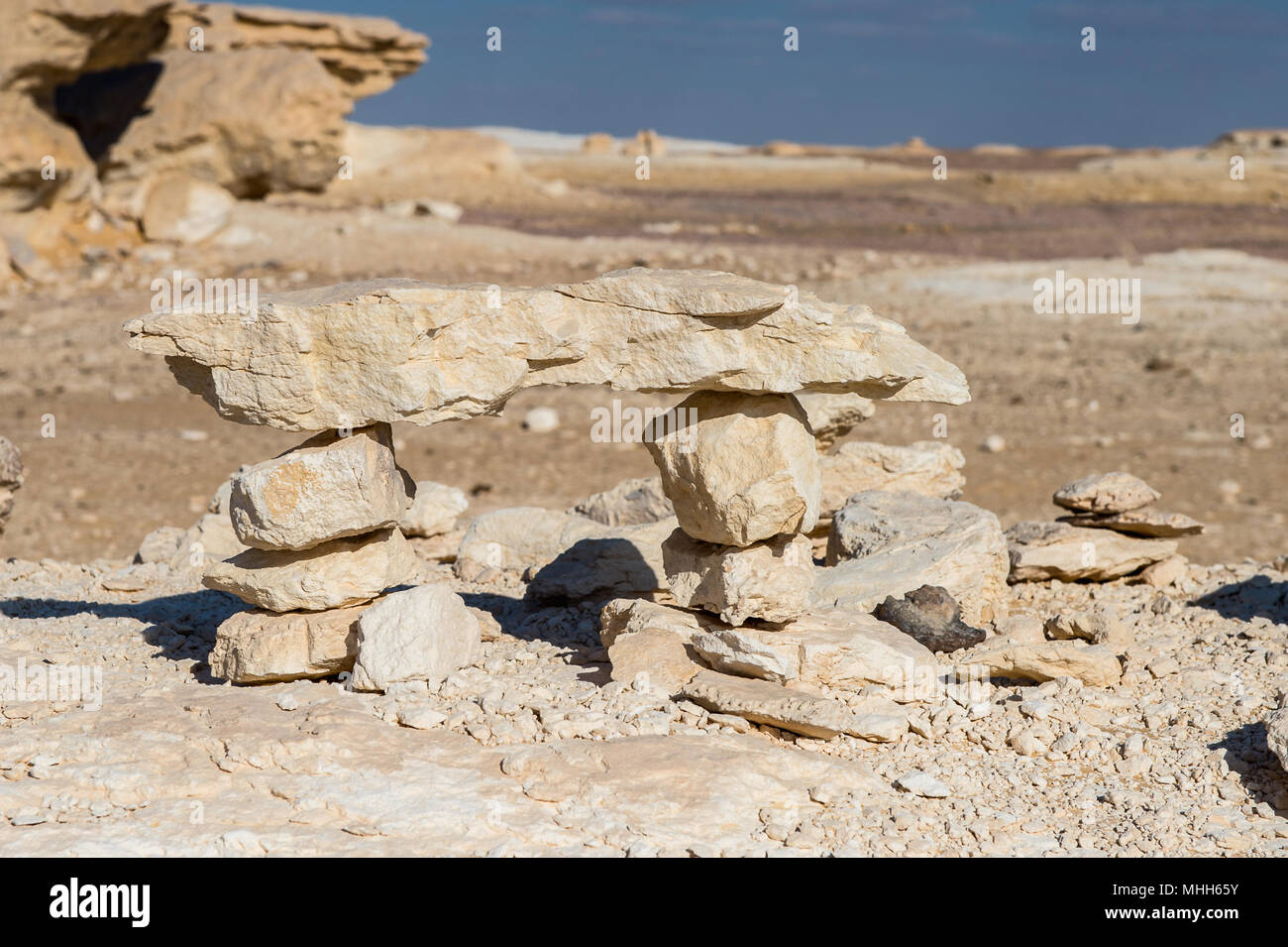 Rock formations at the Western White Desert National Park of Egypt ...