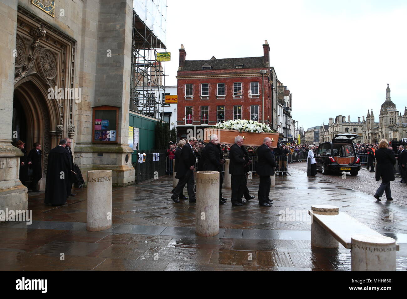 The funeral of Stephen Hawking at Great St. Mary Church in Cambridge ...
