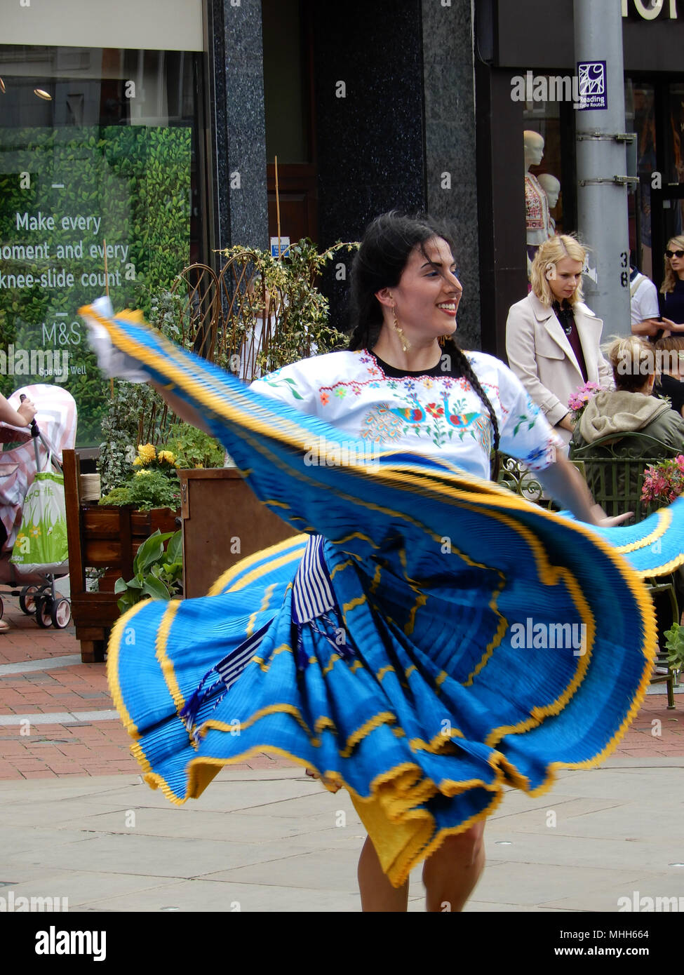 Reading, England - May 27 2017: A dancer performing a traditional ...