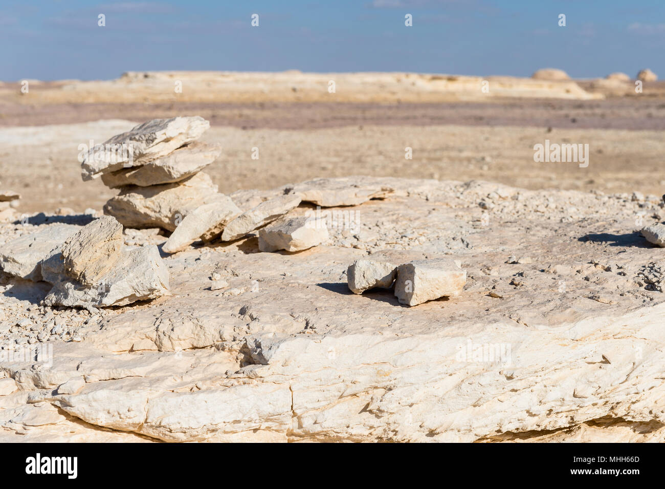 Rock formations at the Western White Desert National Park of Egypt ...