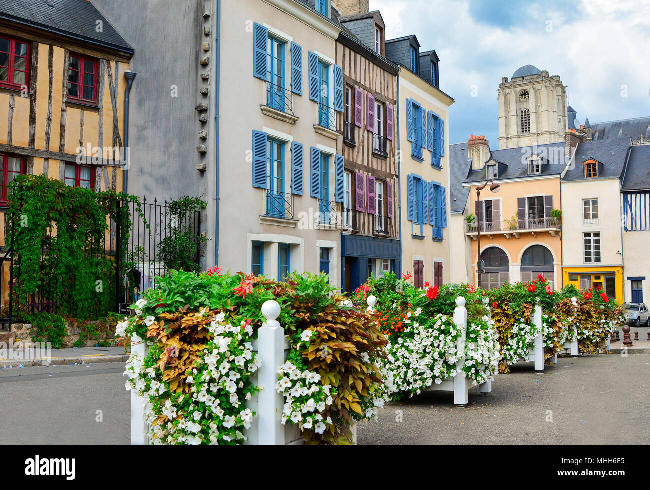 Medieval town with half-timbered houses Stock Photo - Alamy
