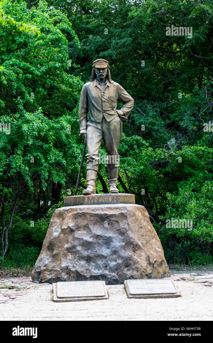 Livingstone monument, Victoria Falls, Zambezi River, Zimbabwe and ...