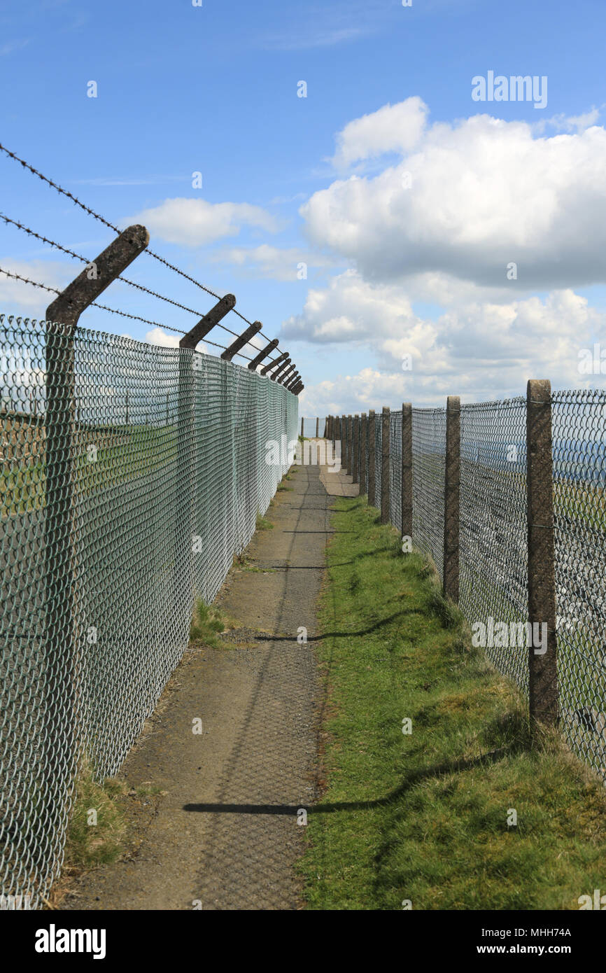 Perimeter fence with public access path, Shropshire, England, UK Stock ...